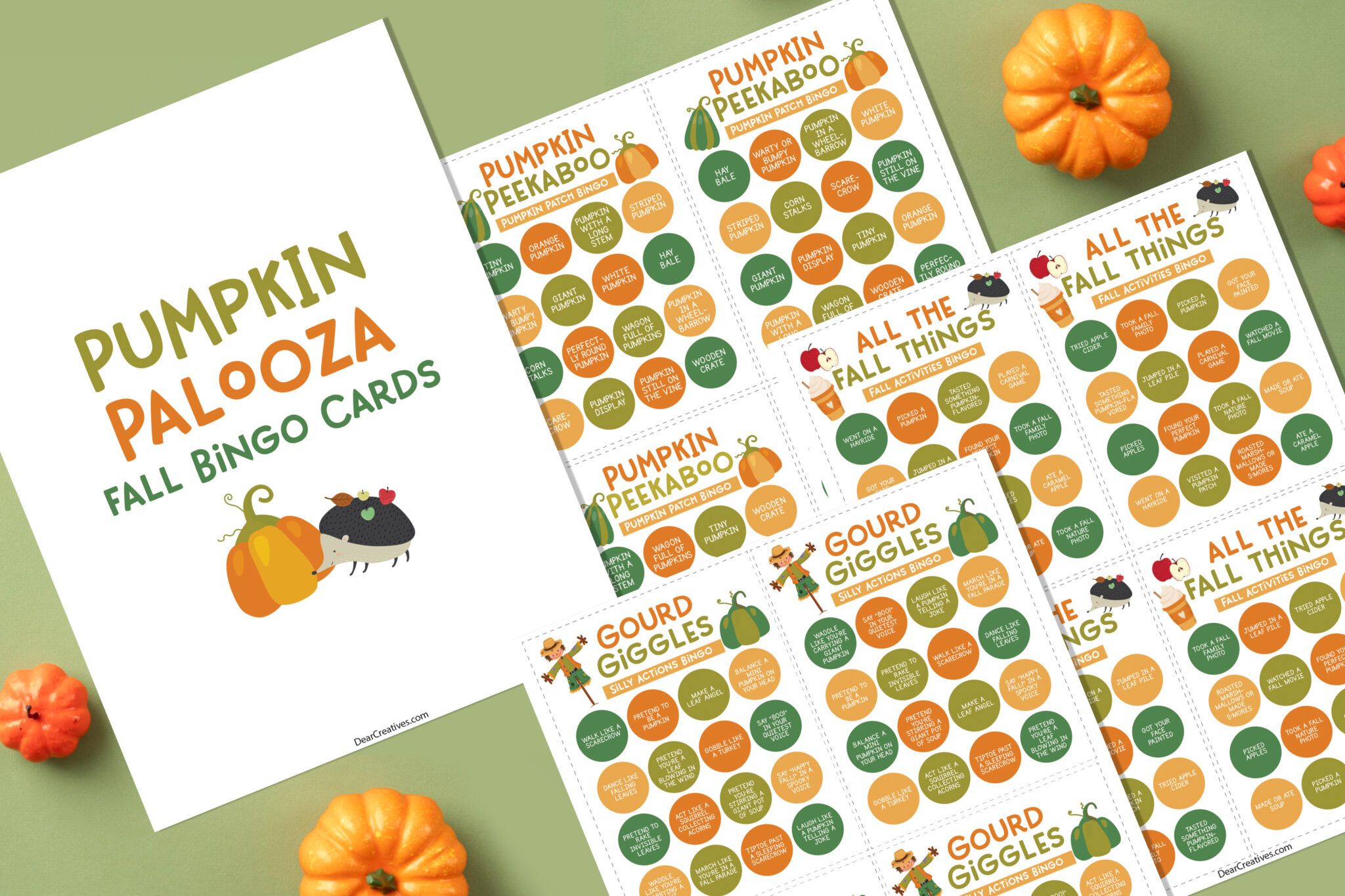 Fun Fall Activity Bingo Printables: 3 Free Games for Kids Dear Creatives